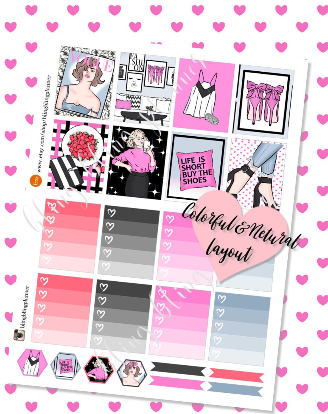 Printable FASION PLANNER STICKER Girl Boss Planner Weekly - Etsy