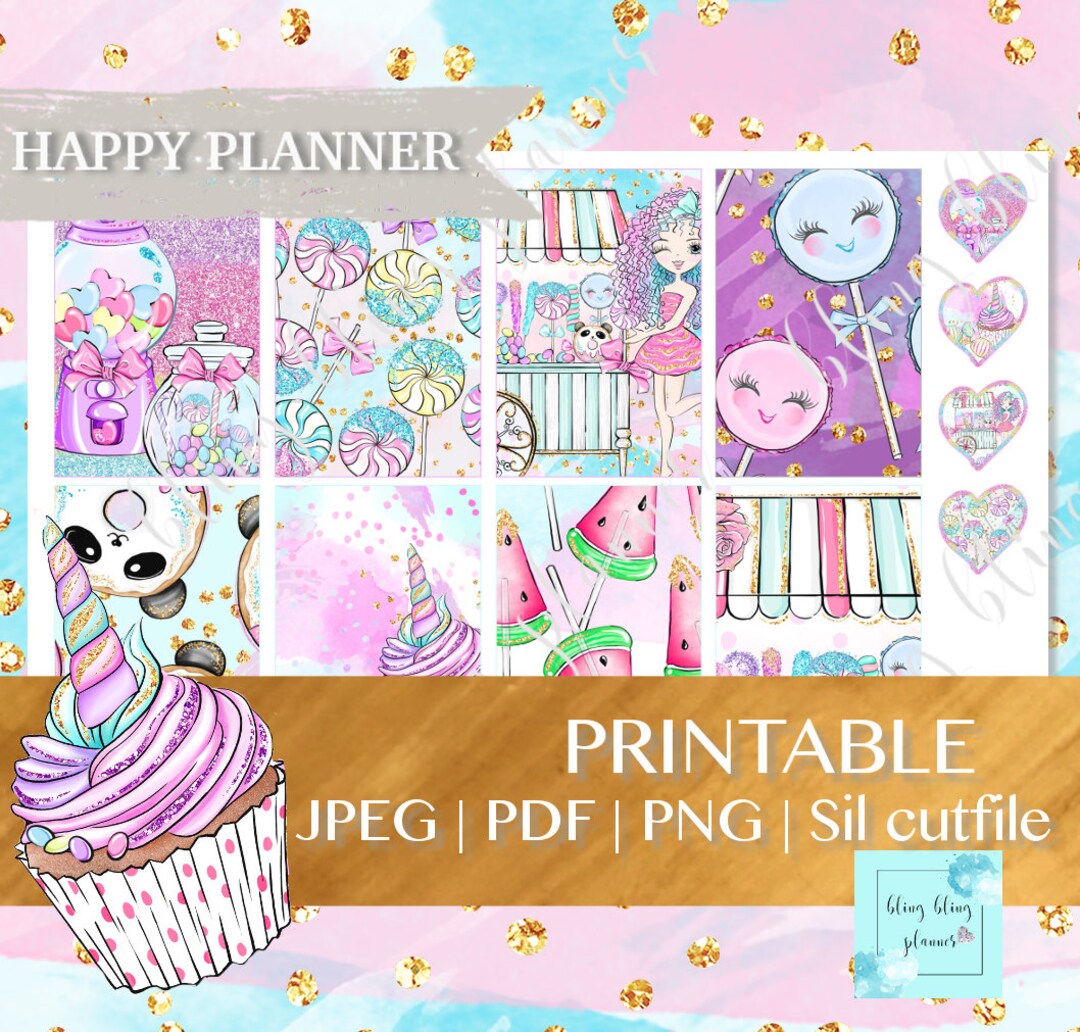 Happy Planner PRINTABLE PLANNER Stickers, Candy Printable Stickers ...