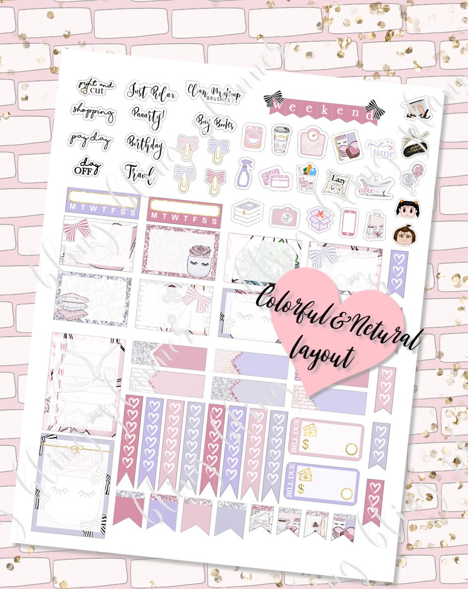 RELAX PLANNER STICKERS Printable Weekly Planner Kit - Etsy