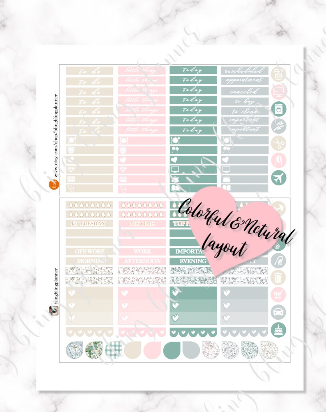 SPRING PRINTABLE PLANNER Stickers Spring Girl Planner Kit - Etsy