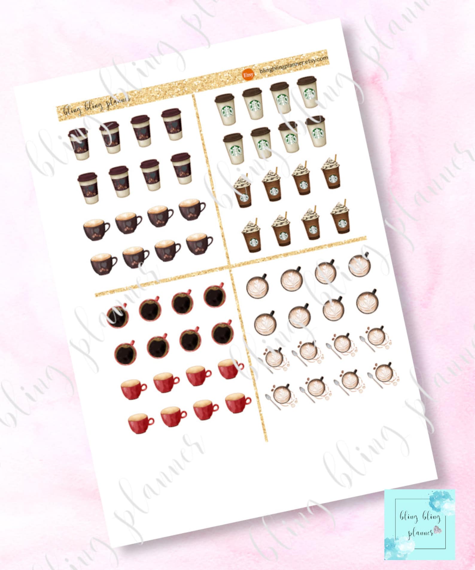 PRINTABLE COFFEE Stickers Printable Hot Coffee Sticker - Etsy