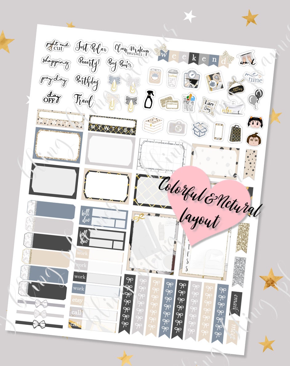 MINIMALIST PLANNER Stickers PRINTABLE Printable Planner - Etsy