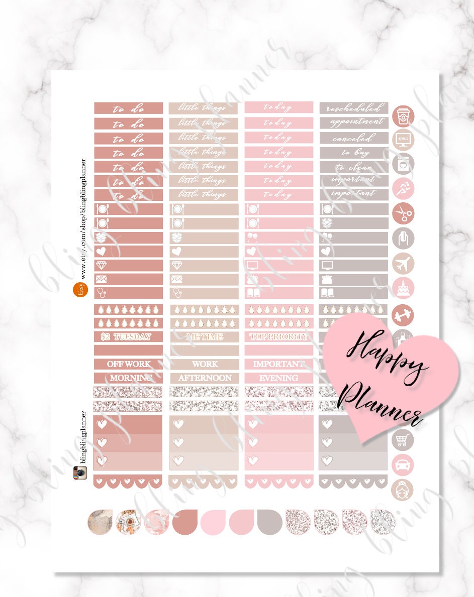 HAPPY PLANNER STICKER Kit Printable Happy Planner Stickers - Etsy