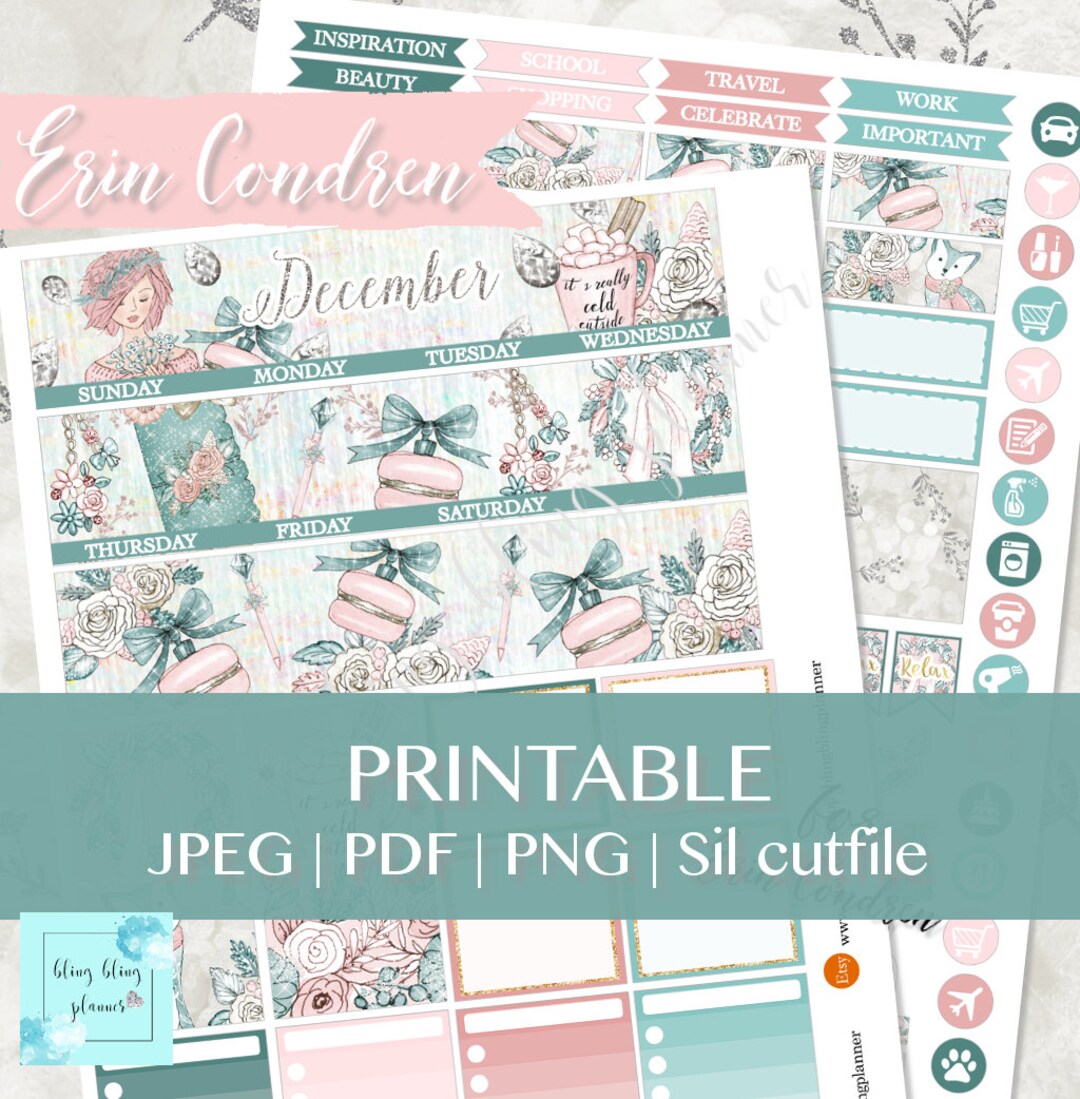 DECEMBER MONTHLY PRINTABLE, Printable December Kit, Christmas Monthly ...