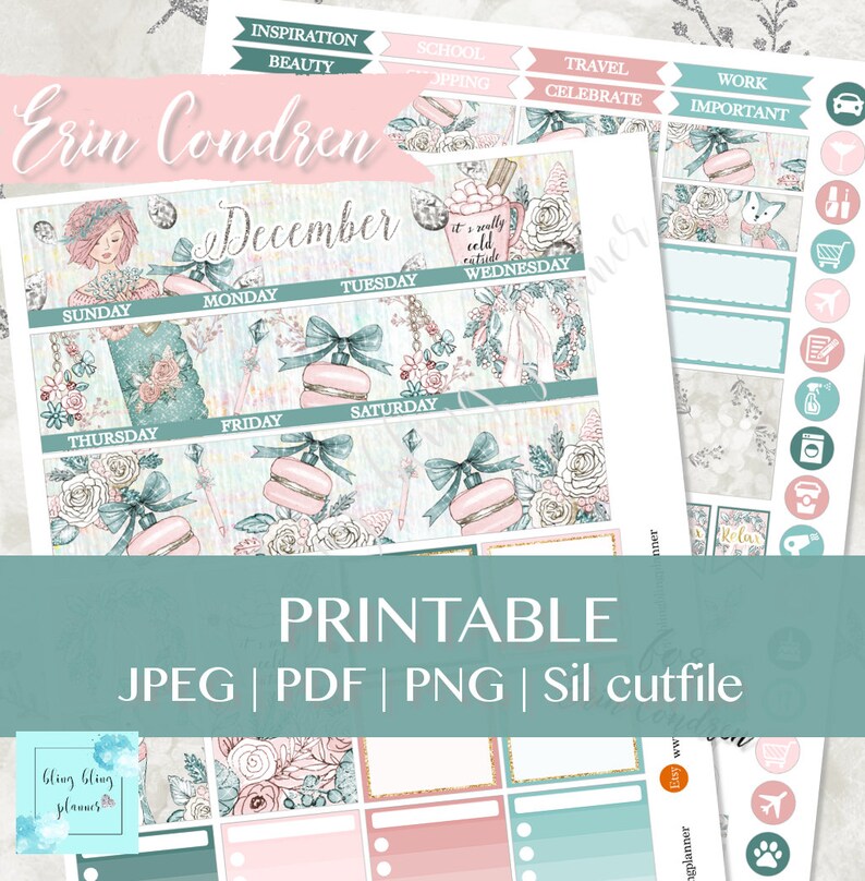 DECEMBER MONTHLY PRINTABLE, Printable December Kit, Christmas Monthly ...