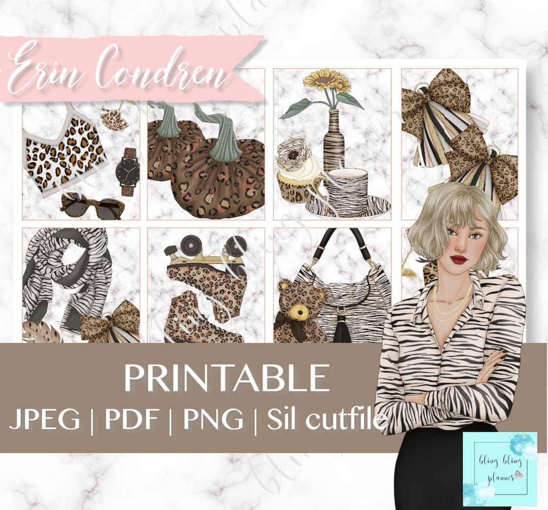 LEOPARD PRINTABLE PLANNER Stickers, Leopard Planner Sticker, Wild ...