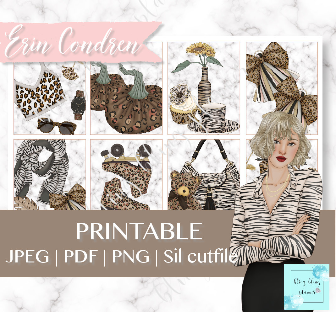 LEOPARD PRINTABLE PLANNER Stickers Leopard Planner Sticker - Etsy