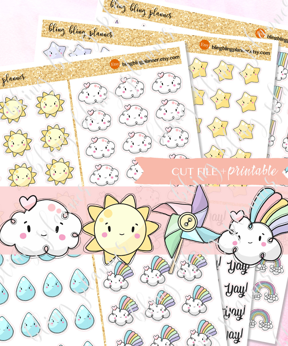 WEATHER PLANNER STICKERS Printable Weather Icons Printable - Etsy