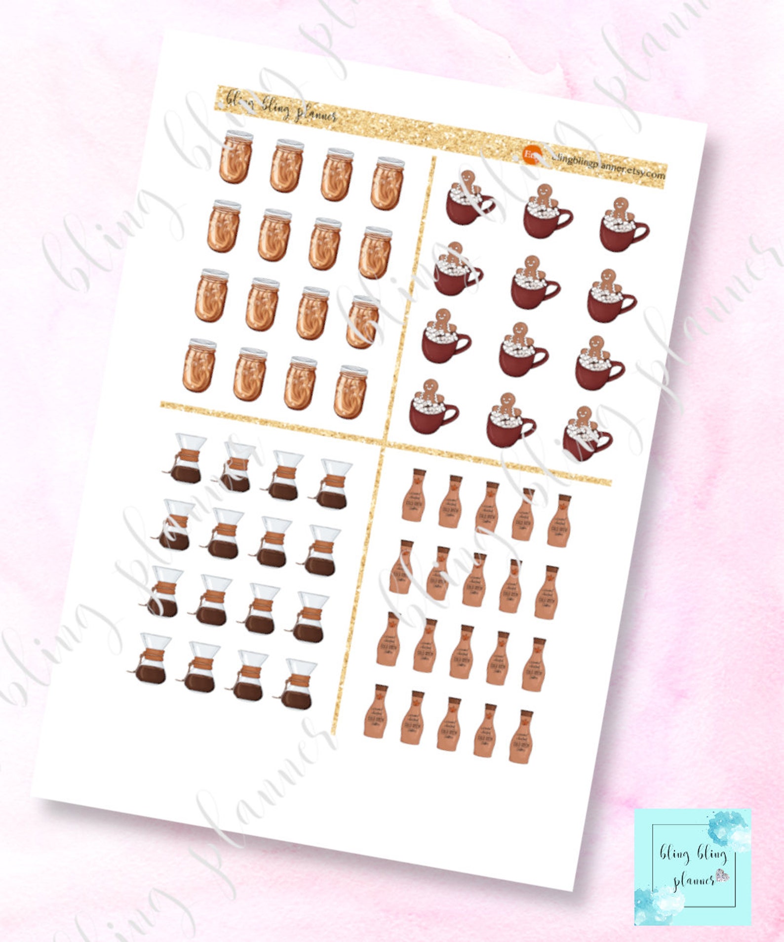 PRINTABLE COFFEE Stickers, Printable Hot Coffee Stickers, Printable ...