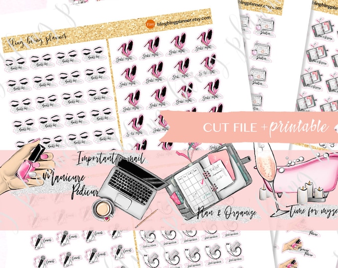 PLANNING FUNCTIONAL STICKERS Beauty Printable Stickers Me - Etsy