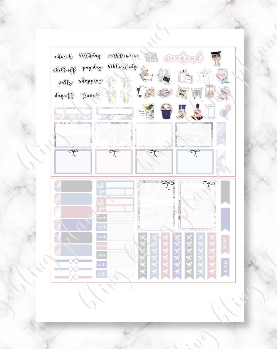 WINTER PRINTABLE WEEKLY Kit Winter City Planner Stickers - Etsy
