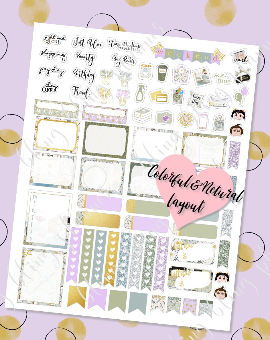 ME TIME Printable Planner Sticker, RELAX Printable Planner Kit, Planner ...