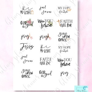 FAITH PRINTABLE PLANNER Stickers, Printable Faith Quote Stickers ...