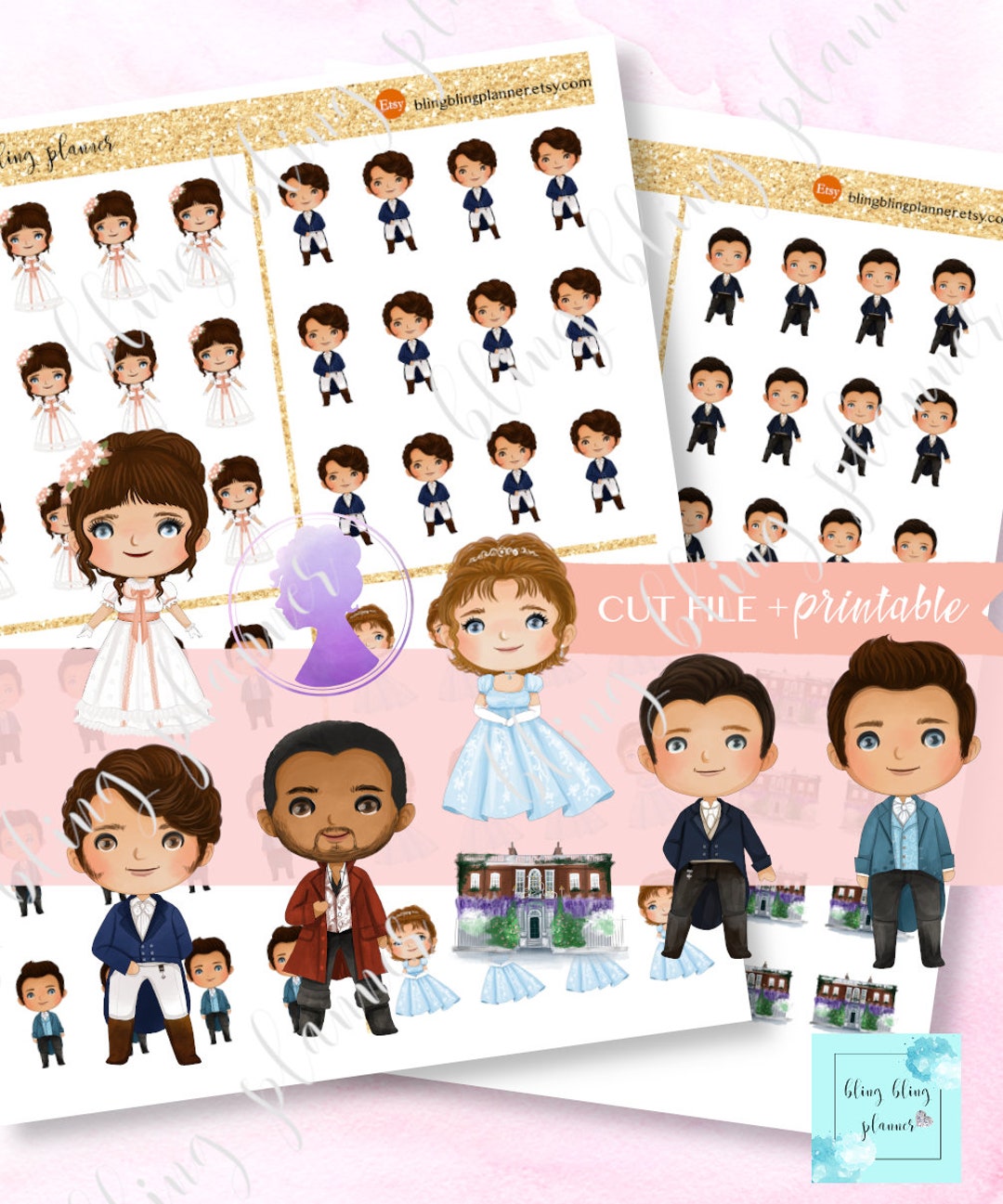 BRIDGERTON PRINTABLE Planner STICKERS, Lady Bridgerton Stickers ...
