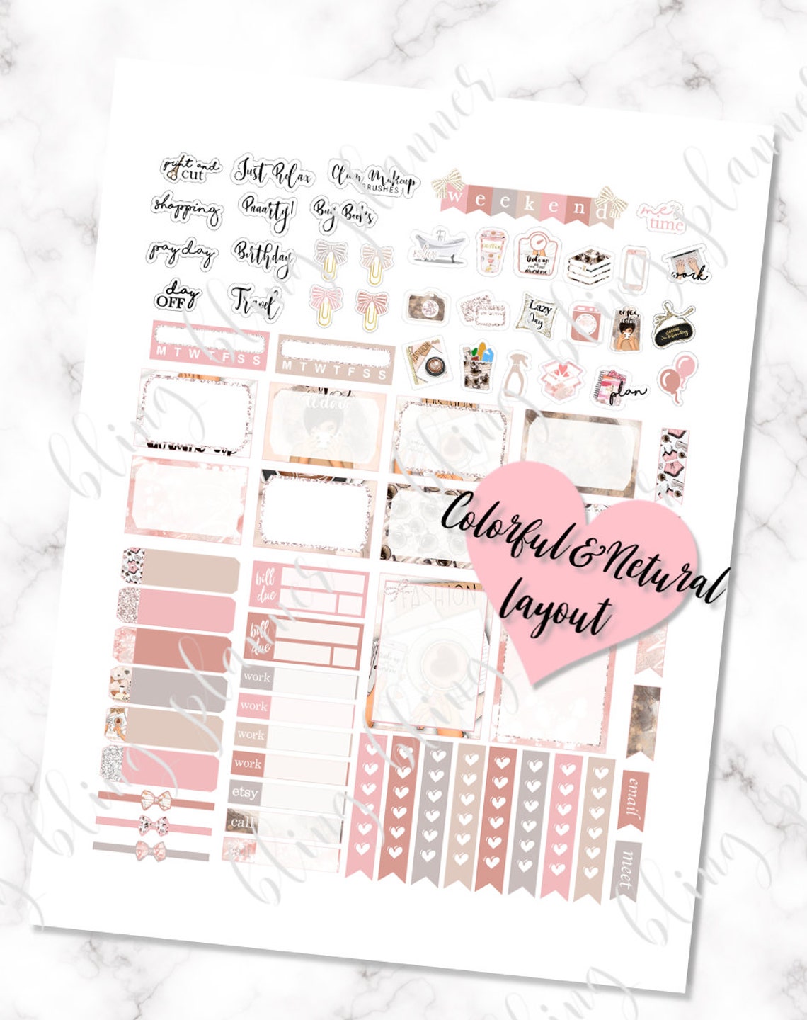COFFEE PRINTABLE PLANNER Kit, Printable Planner Stickers, Weekly ...