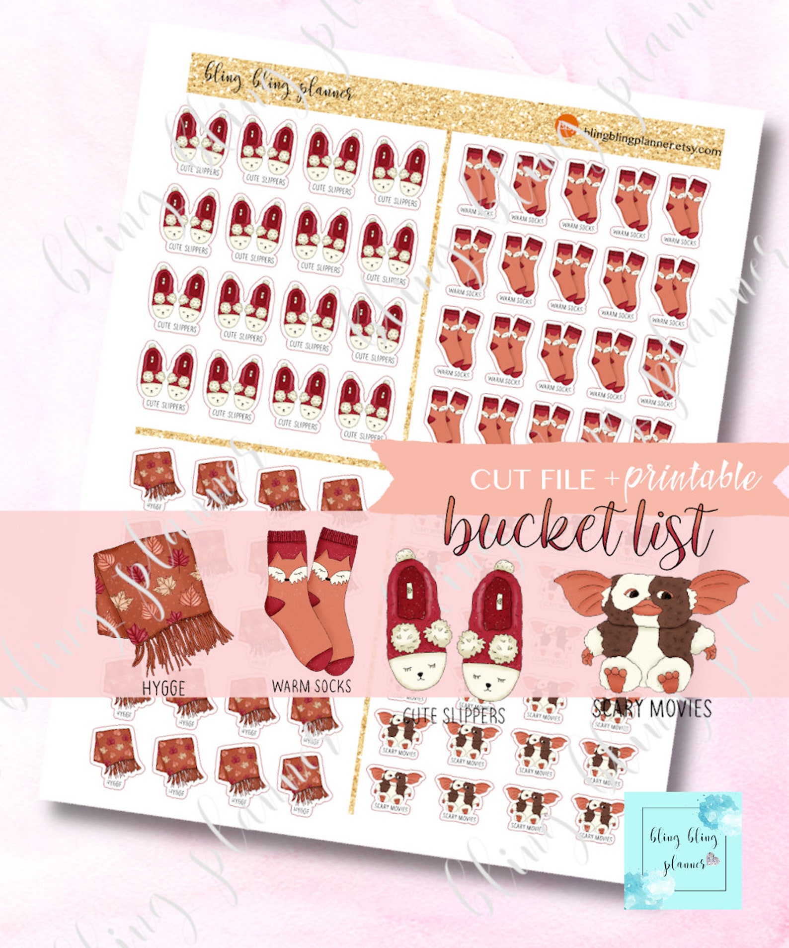 FALL BUCKET LIST Stickers Printable Fall Bucket Stickers | Etsy