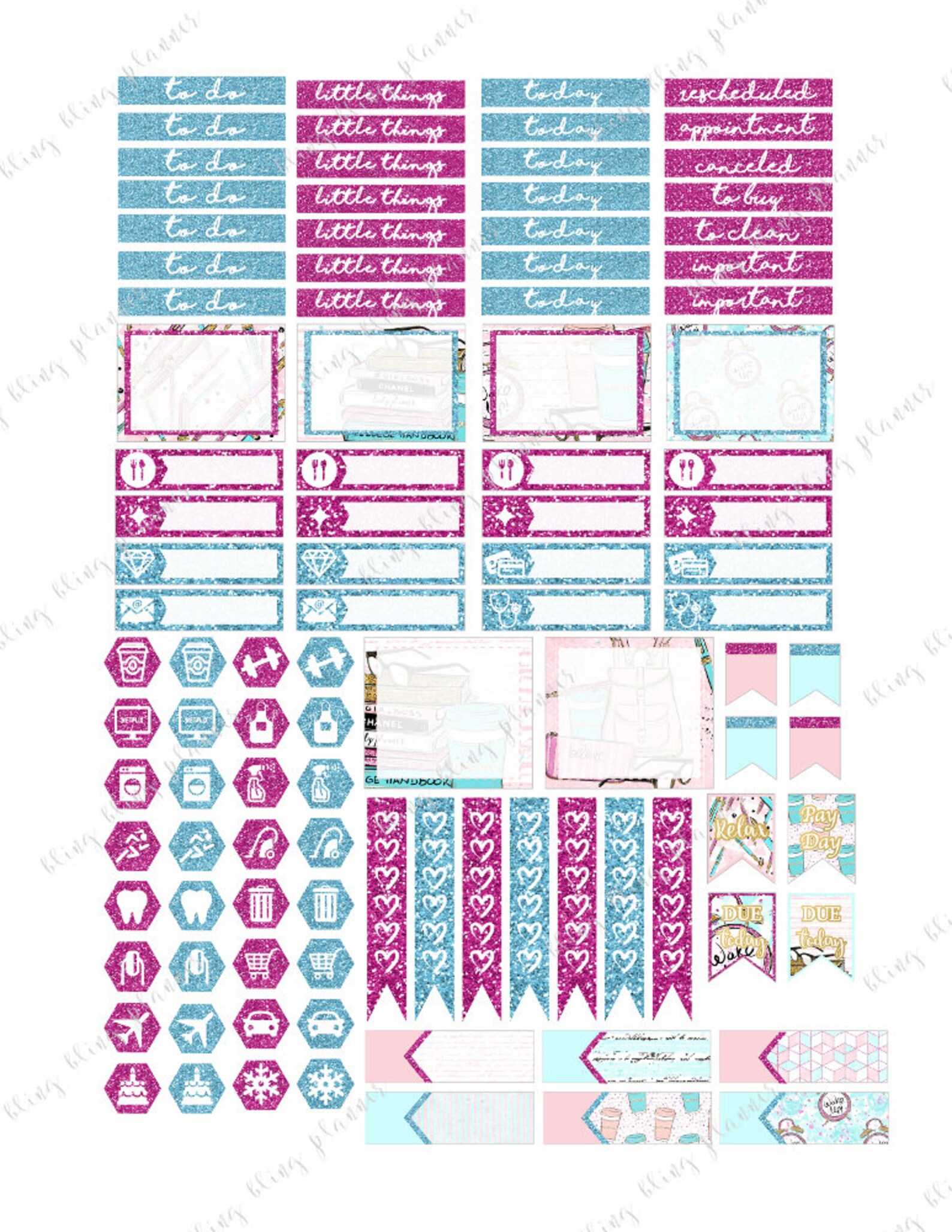 GIRL BOSS STICKER, Digital Planner Stickers, Planner Girl Sticker Kit ...