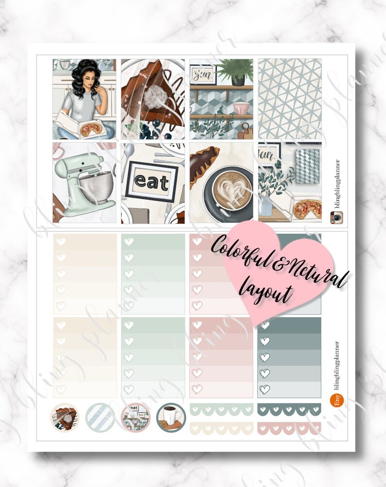COOKING PRINTABLE Planner STICKERS, Bakery Planner Sticker, Stay Home ...