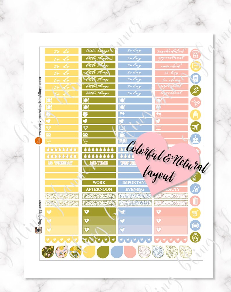 LEMON PRINTABLE PLANNER Stickers Summer Planner Kits | Etsy