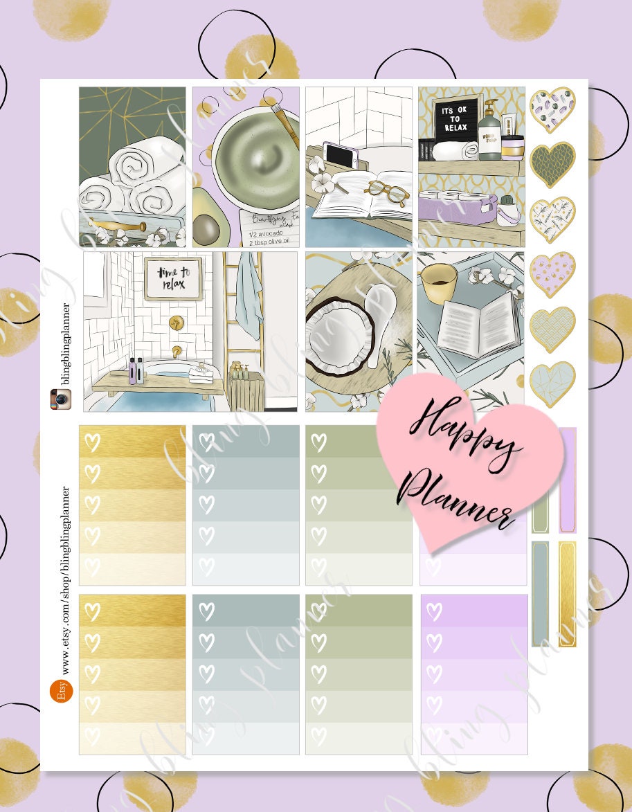ME TIME Happy Planner Printable Sticker RELAX Happy Planner - Etsy
