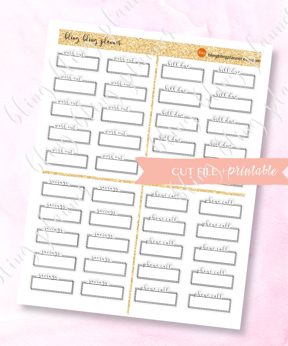 FOIL READY Quarter Box Printable Sticker Important Sticker | Etsy