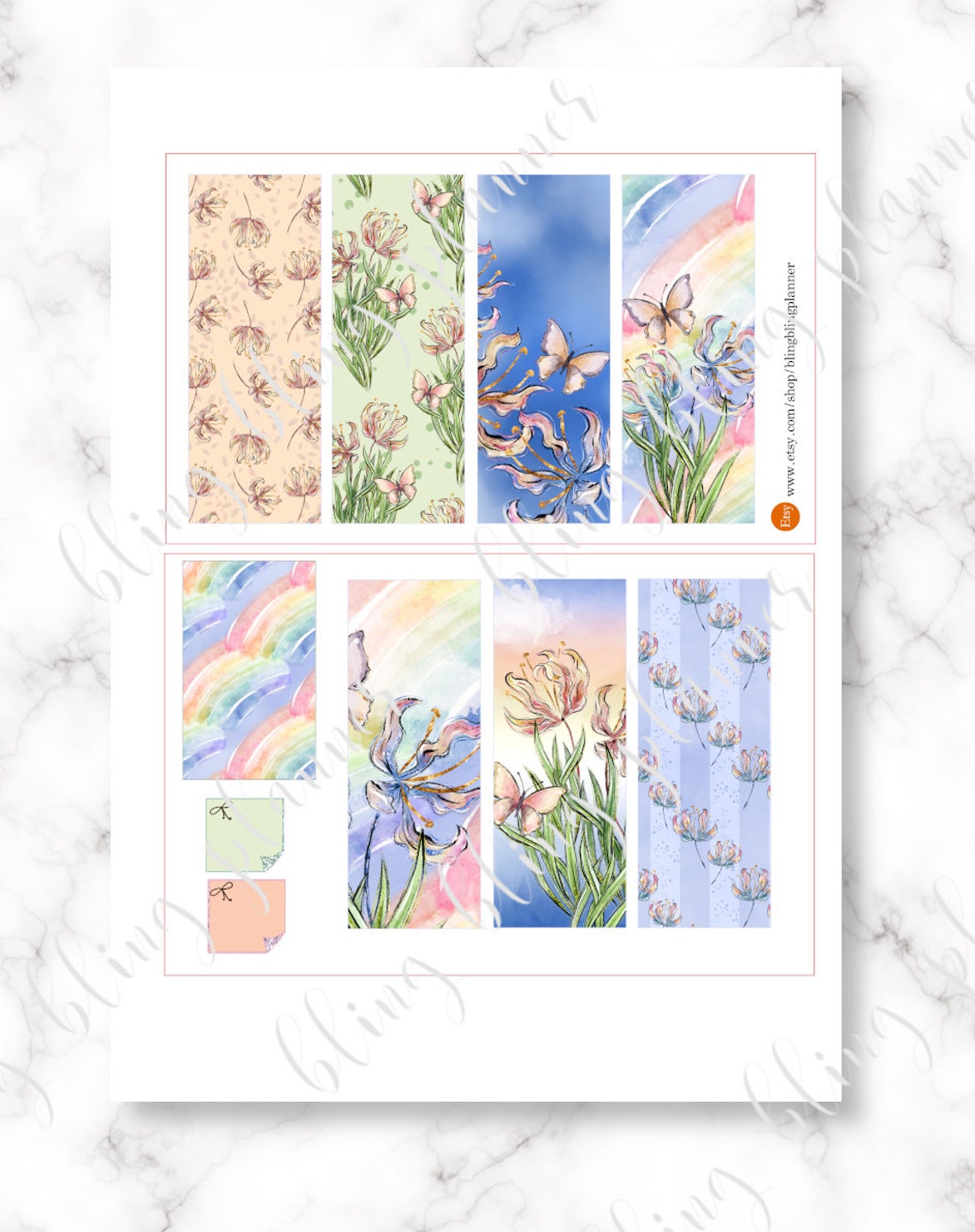 BUTTERFLY PRINTABLE PLANNER Stickers, Spring Planner Sticker, Rainbow ...