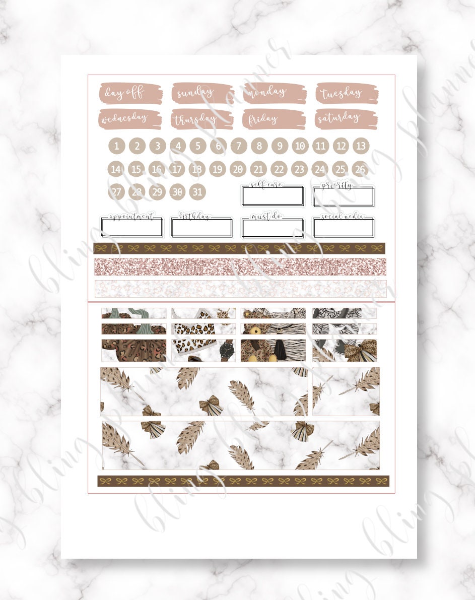 LEOPARD PRINTABLE PLANNER Stickers Leopard Planner Sticker - Etsy