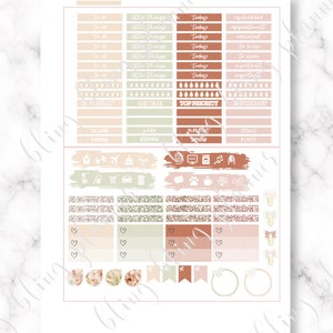 BOHO PLANNER STICKERS, Boho Leave Sticker Kit, Floral Printable Sticker ...