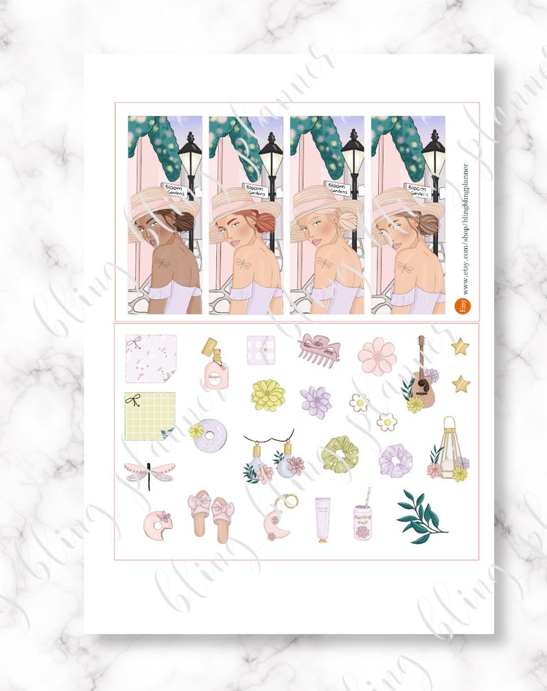 SPRING PRINTABLE WEEKLY, Spring Printable Stickers, Flower Blossom ...