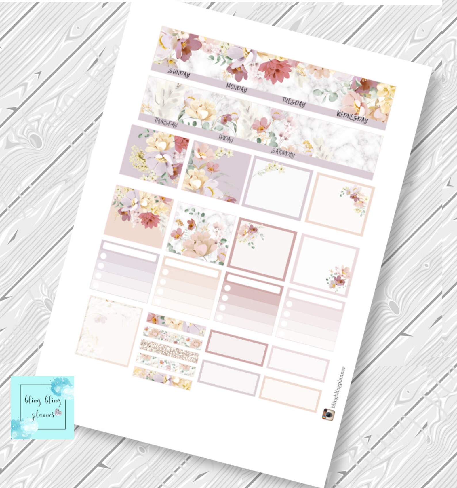 MAY MONTHLY PLANNER Kit Printable Flower Weekly Sticker Kit - Etsy