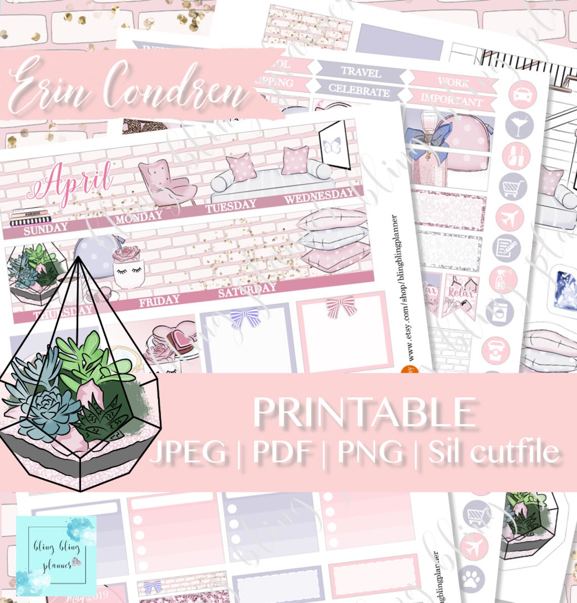 APRIL MONTHLY PLANNER Kit Printable Relax Planner Sticker - Etsy