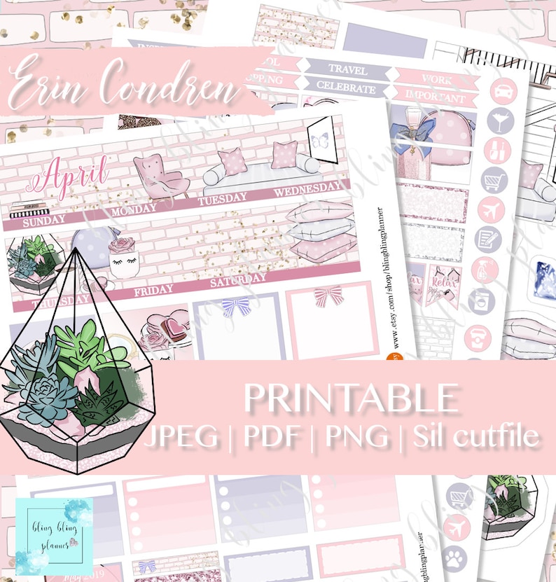 APRIL MONTHLY PLANNER Kit Printable Relax Planner Sticker - Etsy