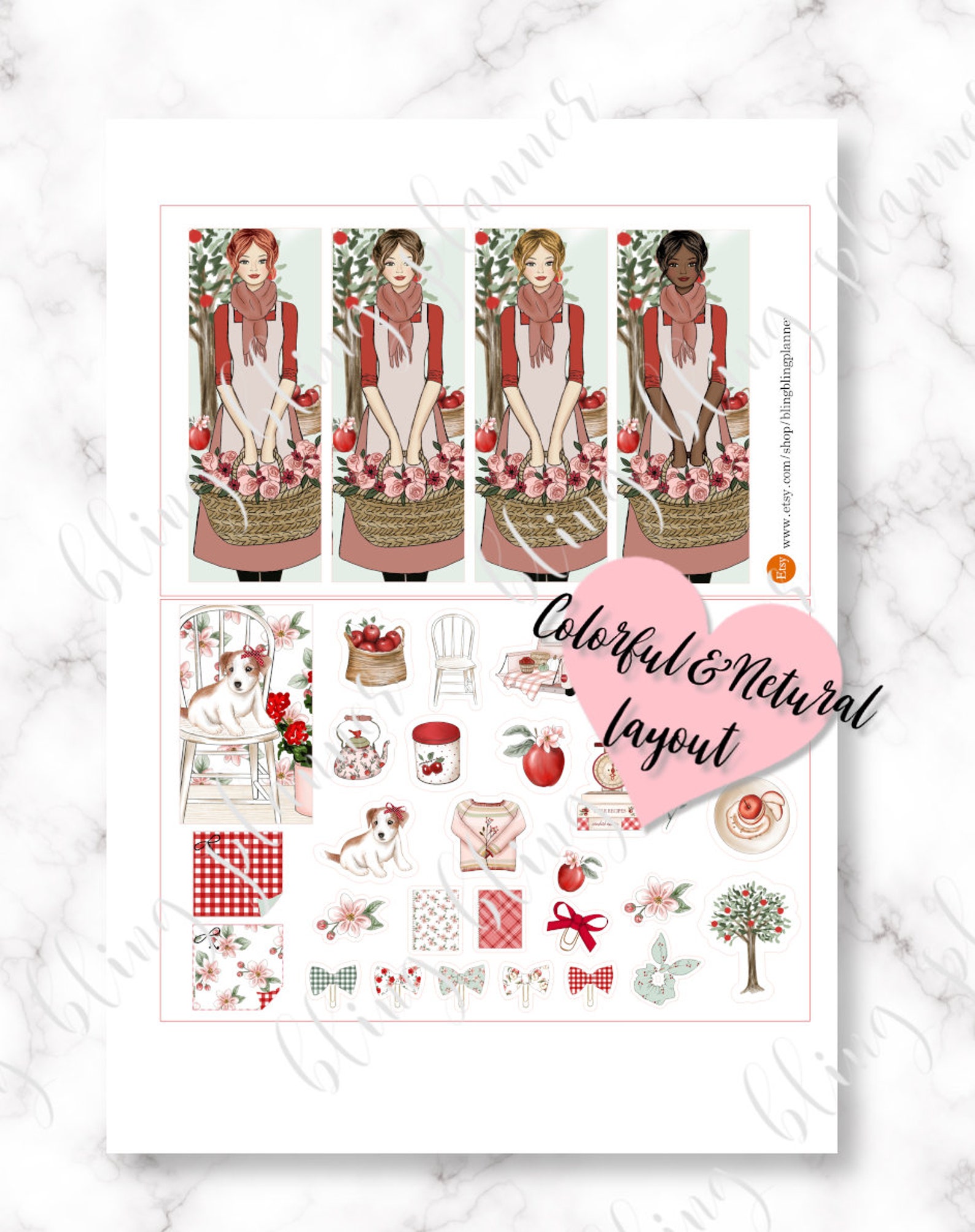 FALL APPLE PLANNER Stickers Fall Printable Planner Stickers - Etsy