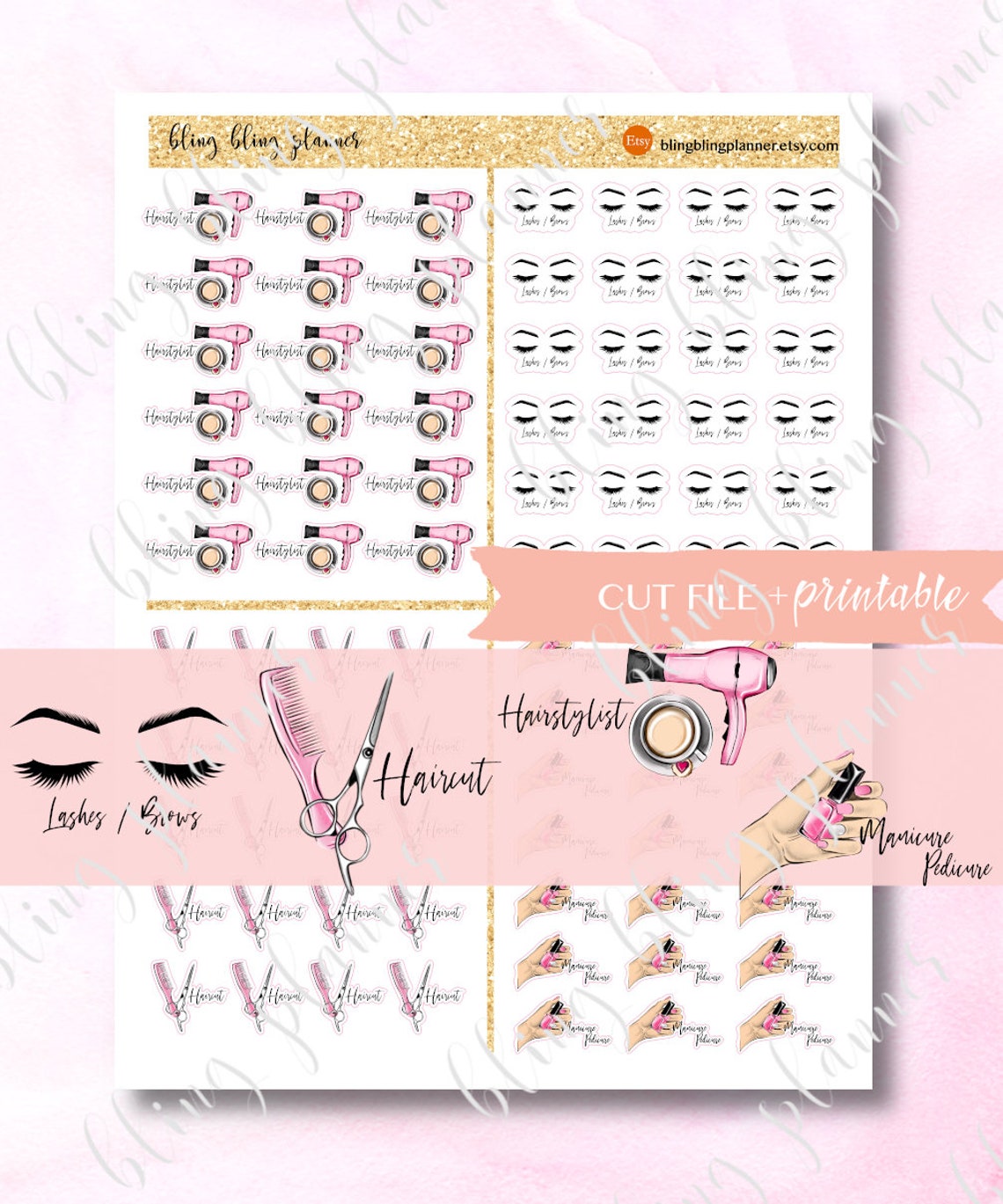 BEAUTY PLANNING Functional STICKERS, Self Care Printable Stickers, Hair ...