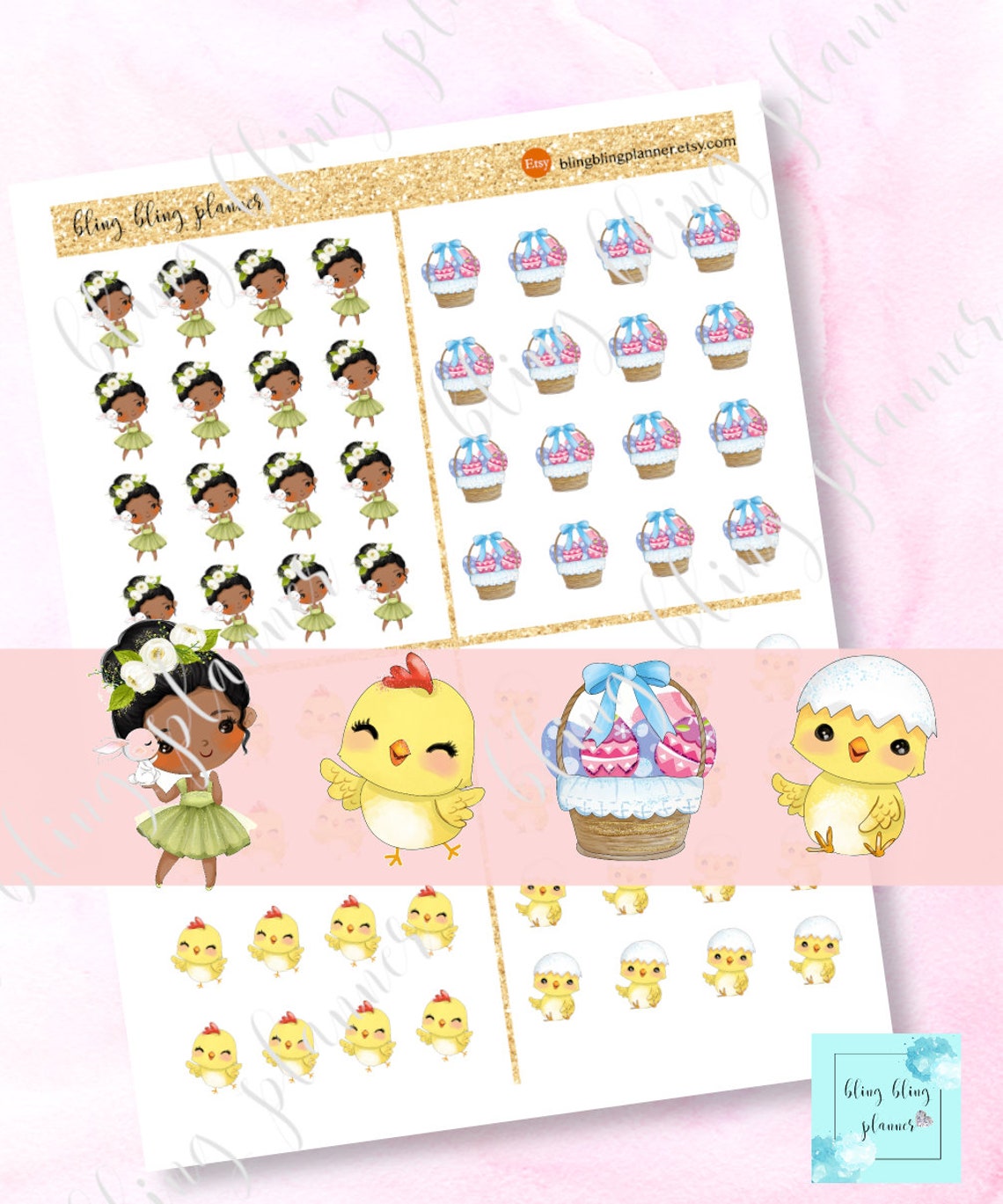 EASTER PRINTABLE Planner STICKERS Easter Princess Printable - Etsy