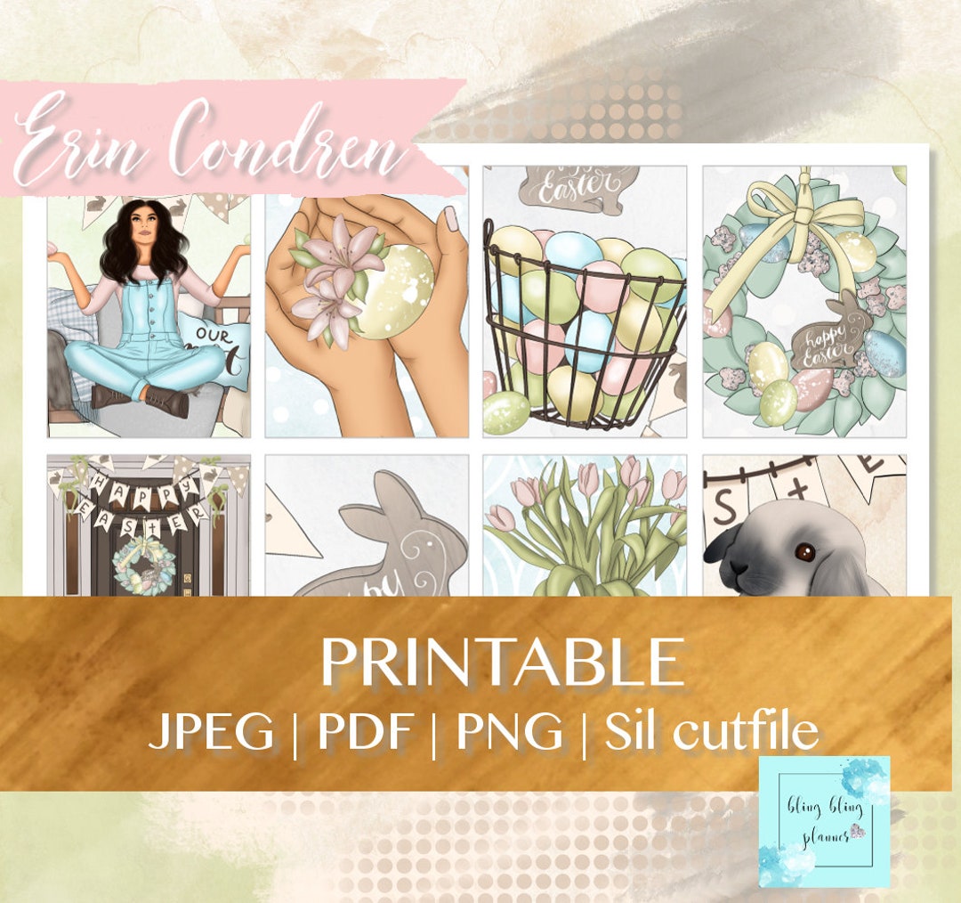 PRINTABLE PLANNER STICKERS, Easter Printable Planner Kit, Bunny Planner ...