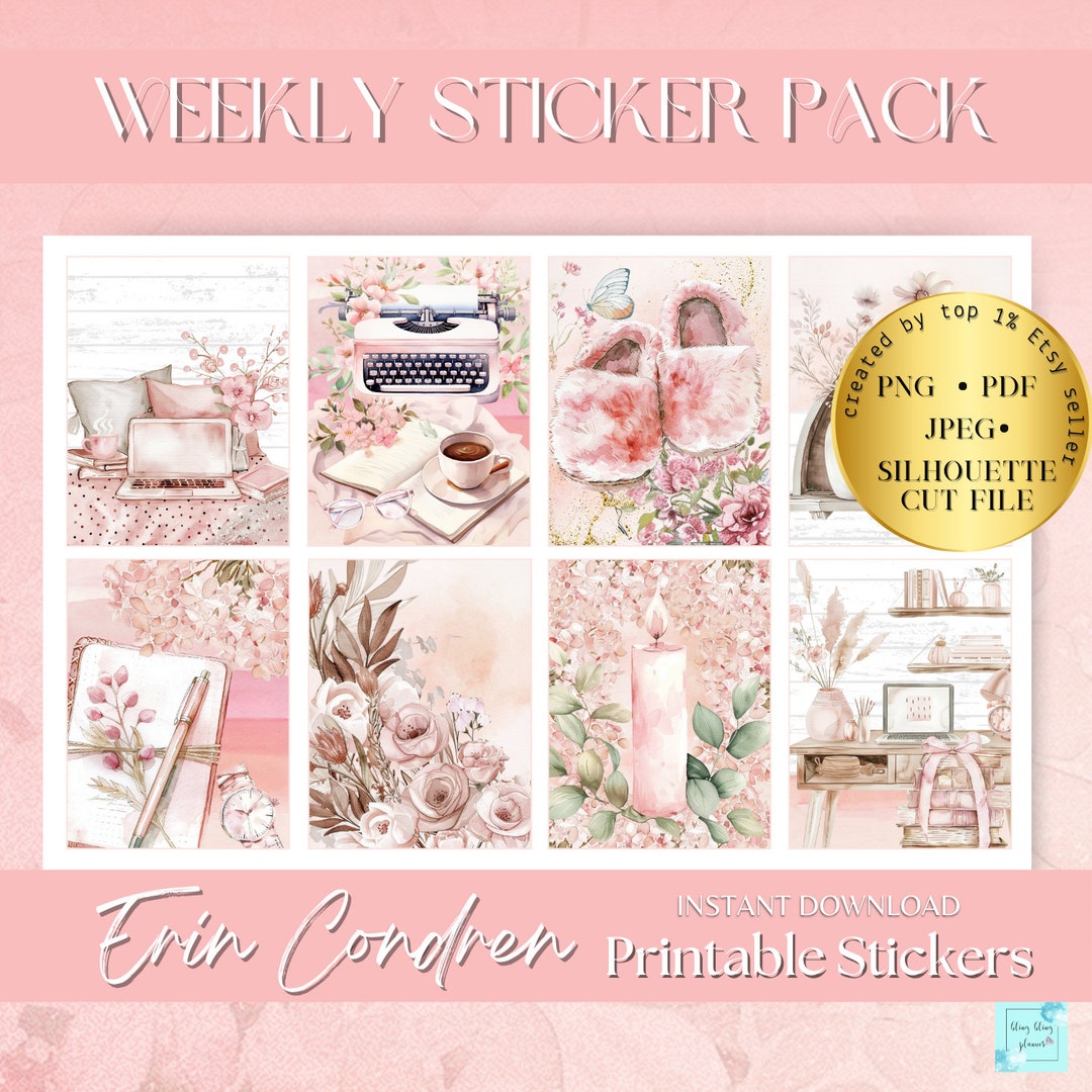 Planning Erin Condren Planner Sticker, Work Printable Sticker, Girl ...