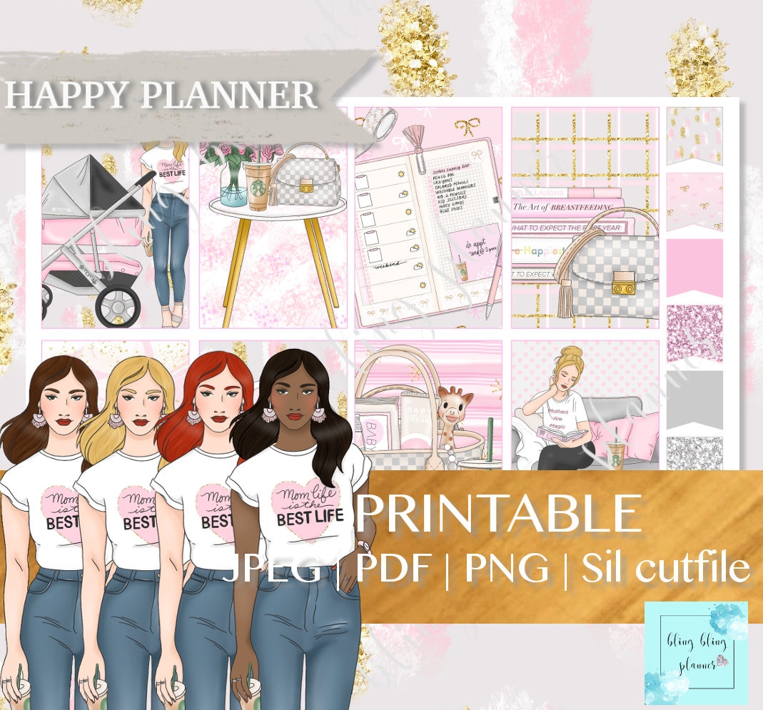 MOM LIFE PRINTABLE Happy Planner Stickers Happy Planner Kit - Etsy