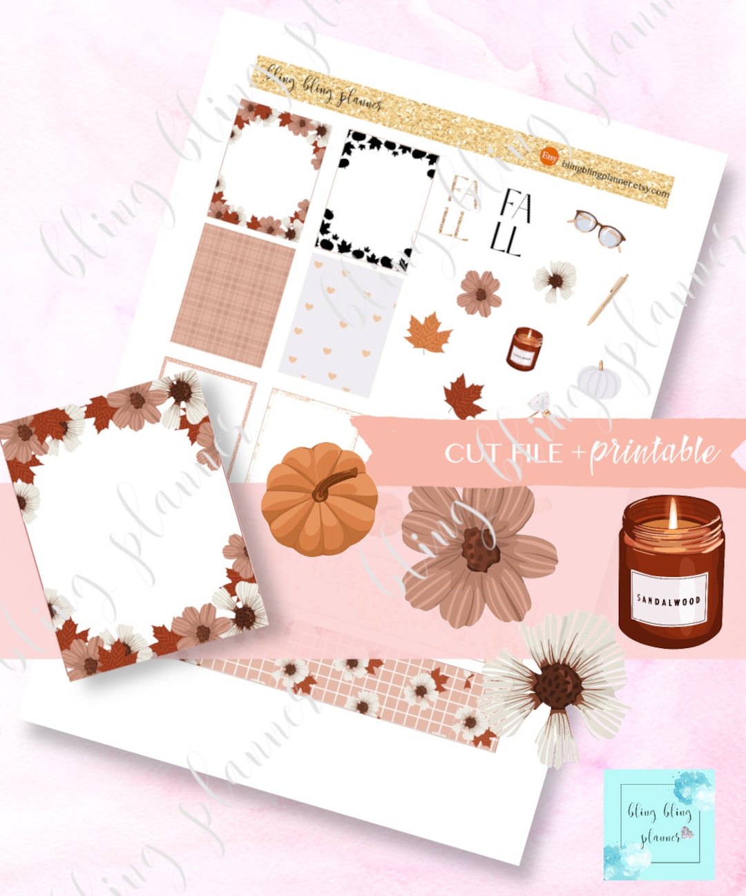 FALL BASIC PRINTABLE Stickers, Printable Full Stickers, Printable Full ...