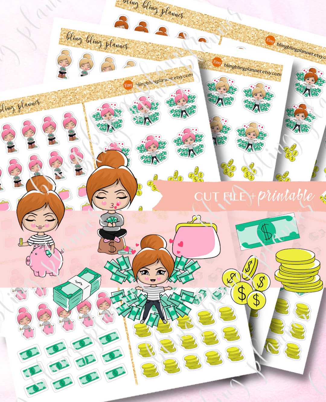 MONEY PLANNING Stickers, Pay Day Stickers, Saving Printable Stickers ...