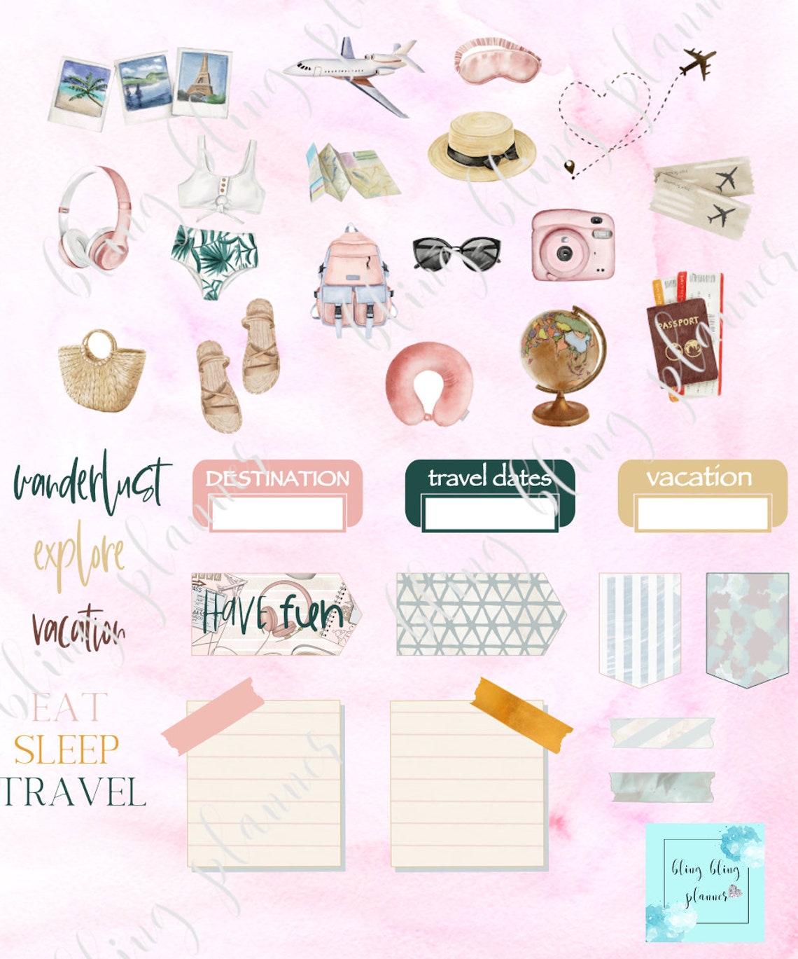 TRAVEL PLANNER STICKERS Road Trip Planner Deco Travel - Etsy Hong Kong