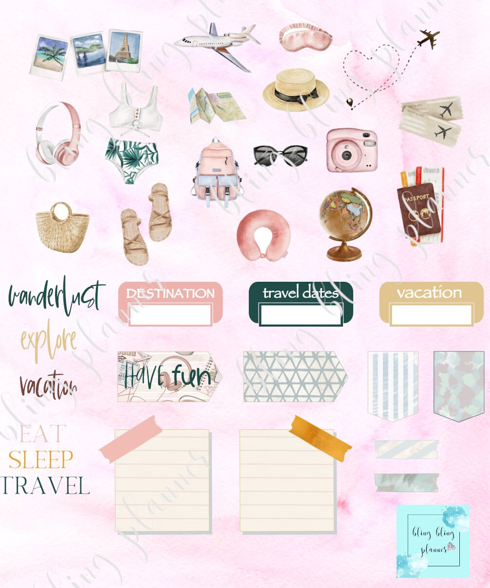 TRAVEL PLANNER STICKERS Road Trip Planner Deco Travel - Etsy Hong Kong