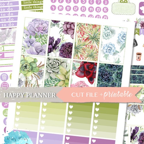 HAPPY PLANNER PRINTABLE Sticker Cactus Planner Stickers Hp - Etsy