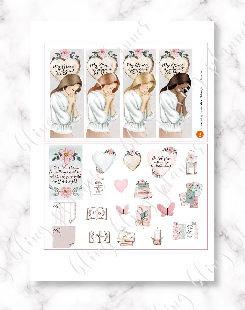 PRAY PRINTABLE PLANNER Stickers Faith Planner Kit Christian | Etsy