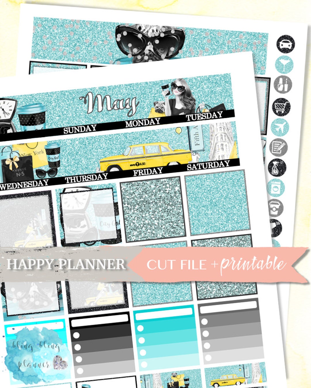 MAY MONTHLY VIEW, Happy Planner Monthly Kit, Happy Planner Sticker ...