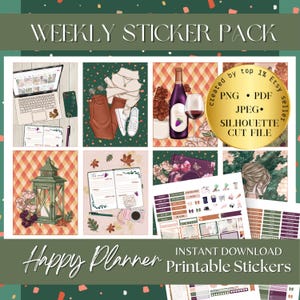 HAPPY PLANNER Fall Printable Planner Sticker, Classic Hp Planner Wine ...