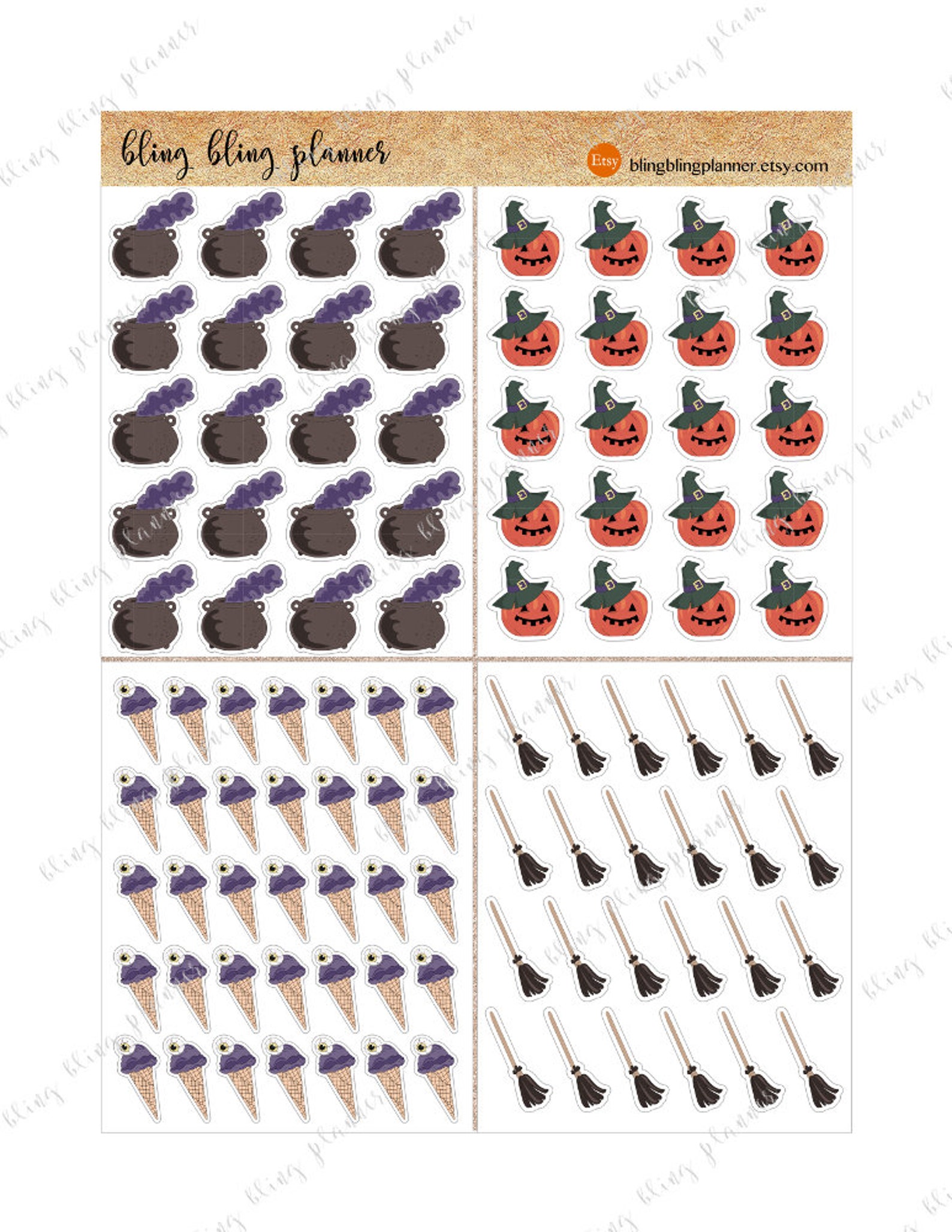 PRINTABLE HALLOWEEN Stickers Cute Halloween Deco Printable | Etsy