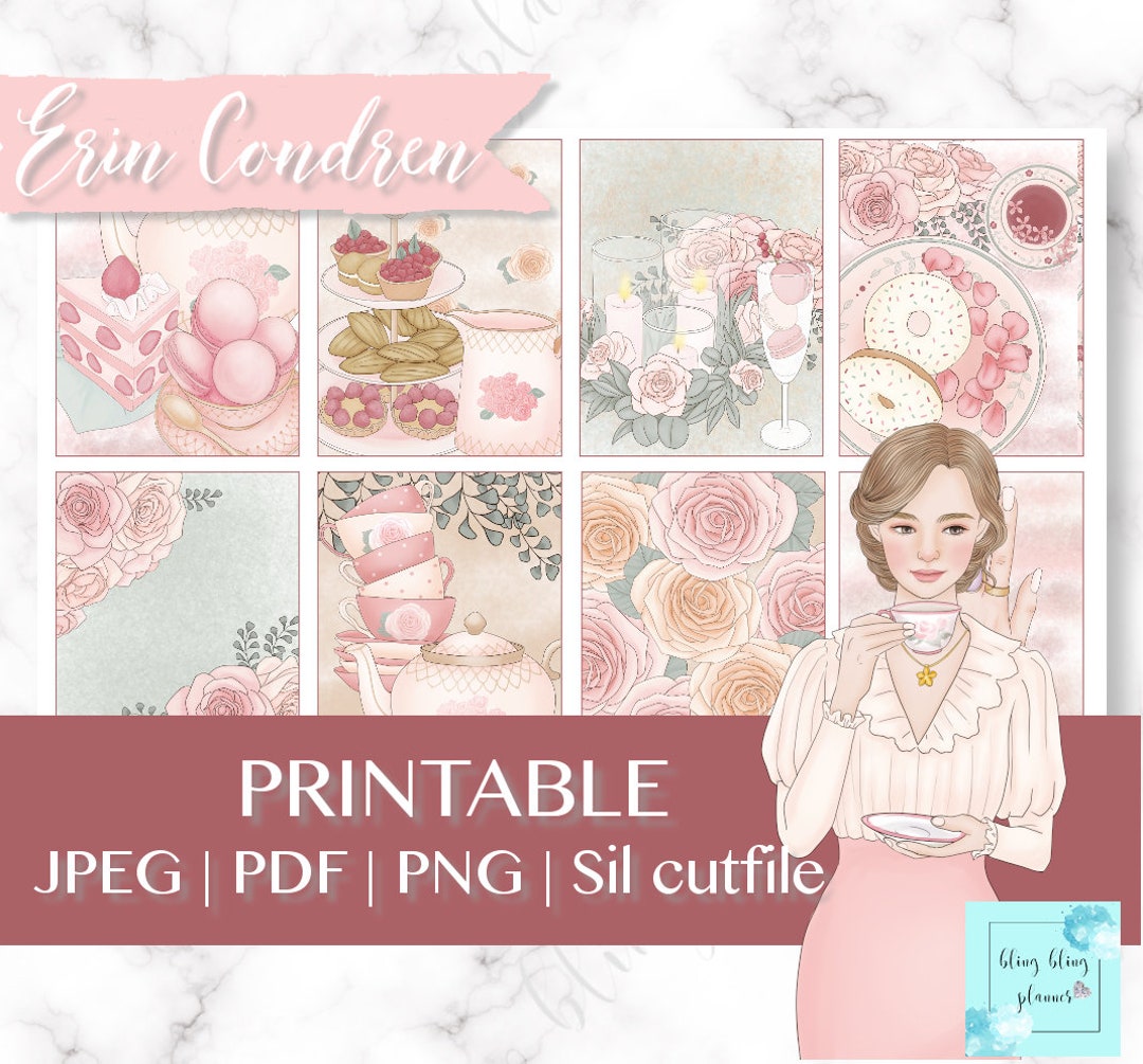 TEA PARTY PLANNER Stickers, Spring Planner Stickers, Afternoon Tea ...