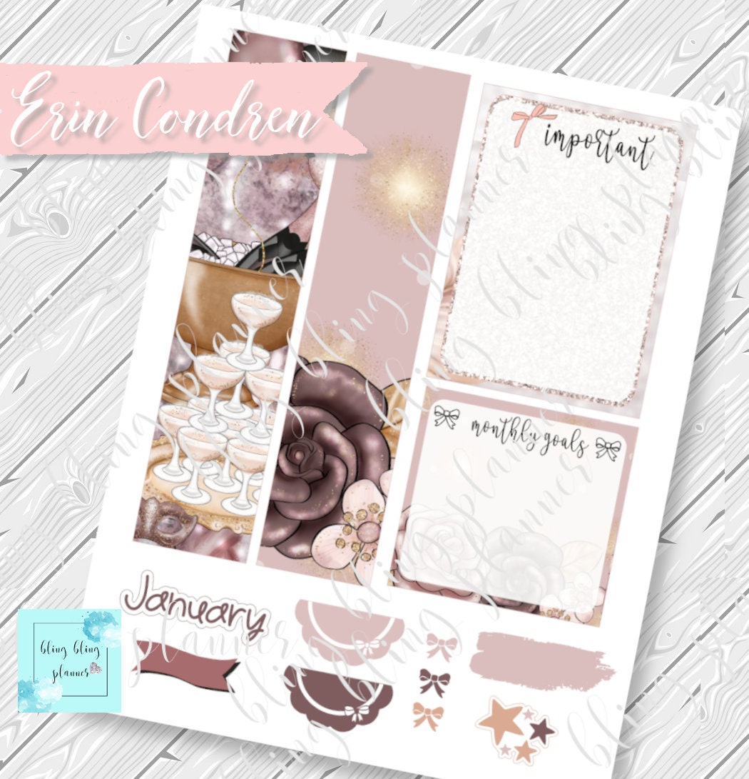 JANUARY MONTHLY STICKERS Printable January Monthly January | Etsy