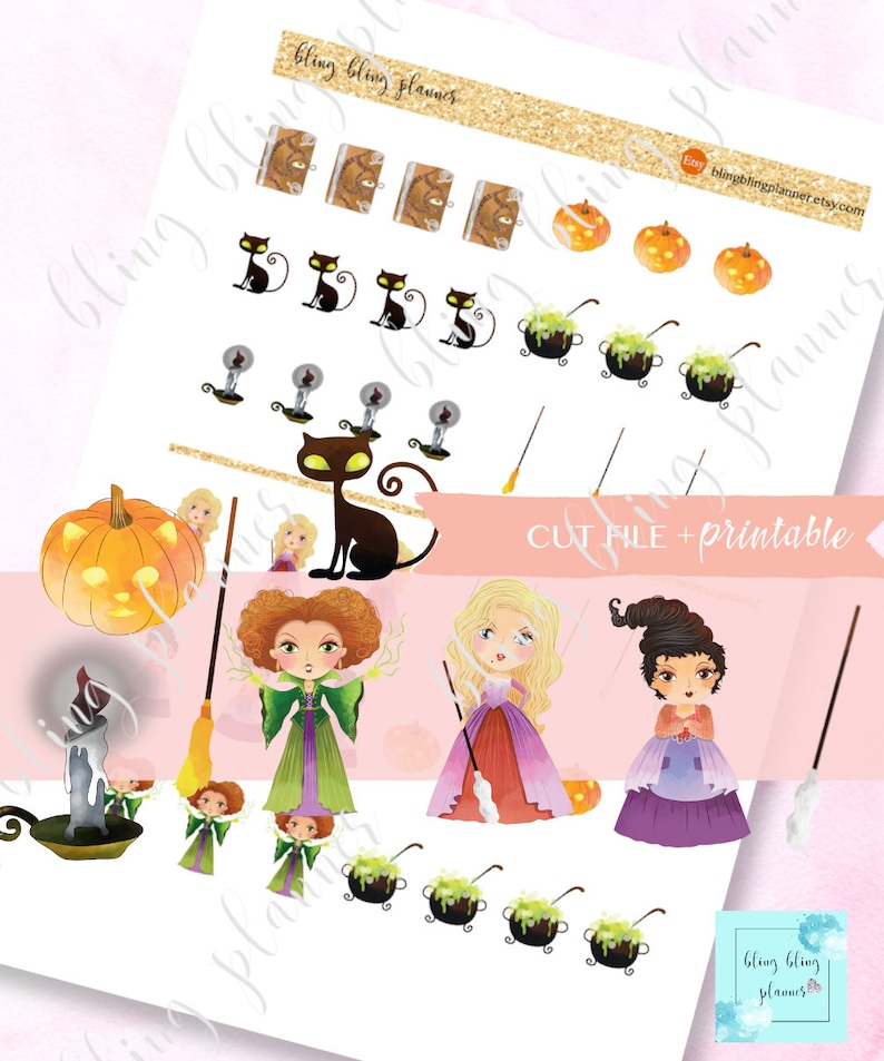 PRINTABLE HOCUS POCUS Stickers Printable Halloween | Etsy